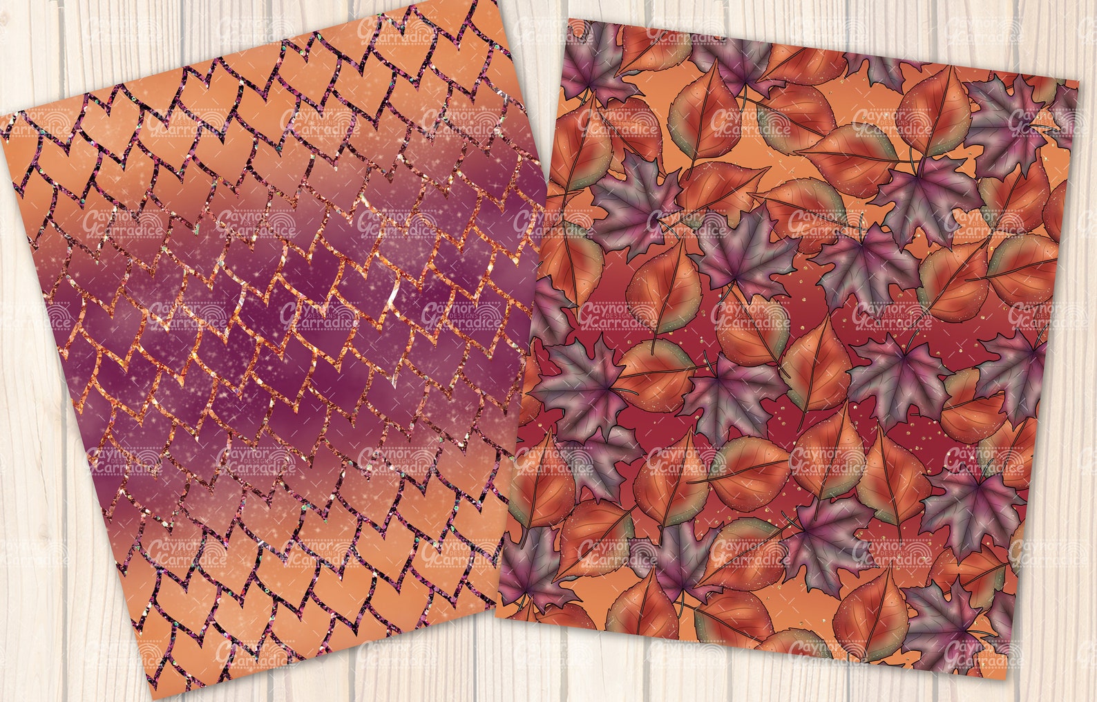 Watercolor Autumn Digital Papers 12 Dragon Seamless | Etsy