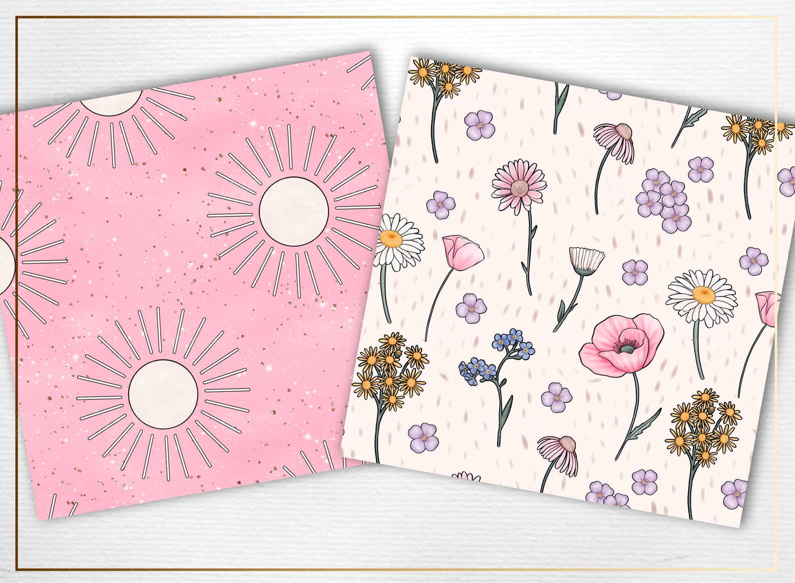 Wildflower Digital Papers 16 Watercolor Spring Seamless - Etsy