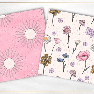 Wildflower Digital Papers - 16 Watercolor Spring Seamless Patterns ...