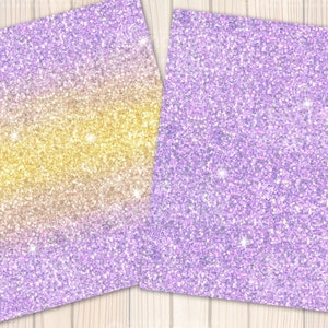 Spring Glitter Digital Papers - Pastel Ombre Glitter Seamless Patterns ...