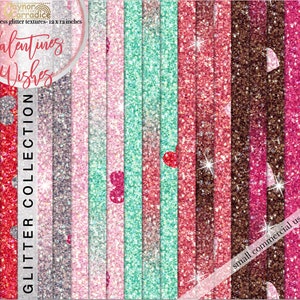 Valentines Day Glitter Digital Papers - Pink, Red, Mint, Chocolate ...