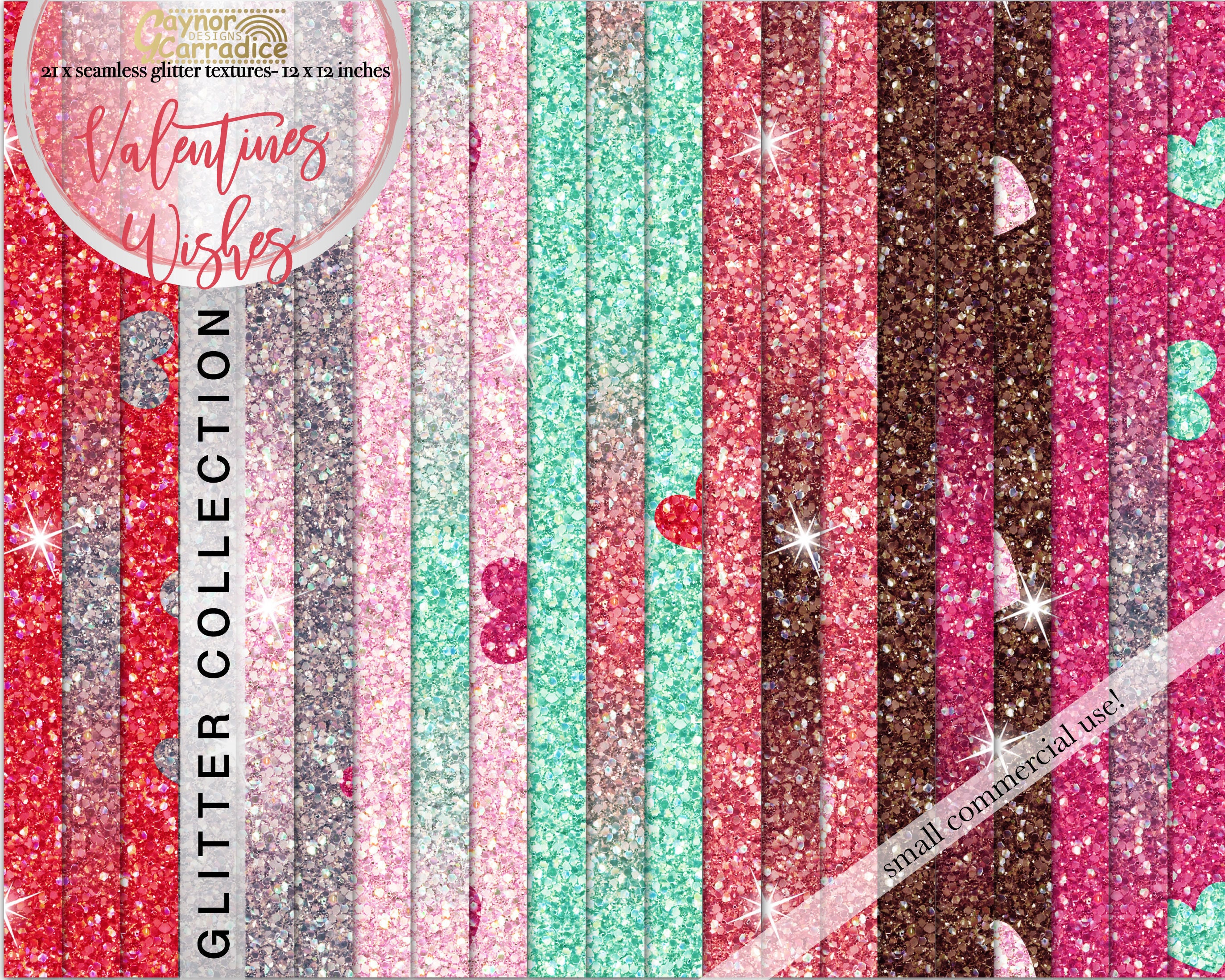 Valentines Day Glitter Digital Papers - Pink, Red, Mint, Chocolate ...