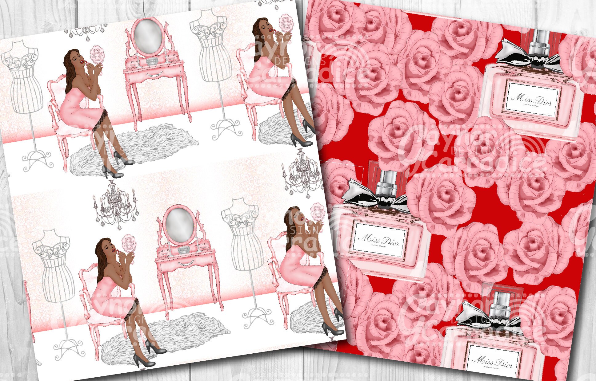 Beauty Fashion Digital Paper Make up Digital Paper Date | Etsy