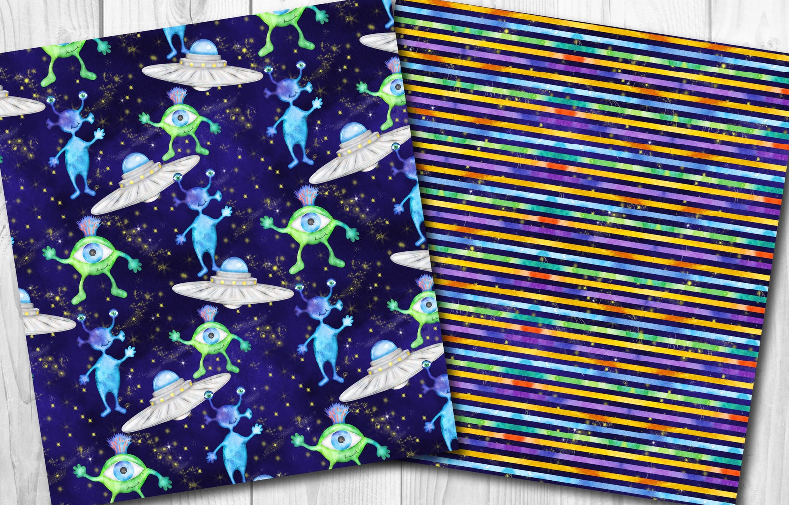 Watercolor Space Digital Paper Space Digital Paper Space - Etsy