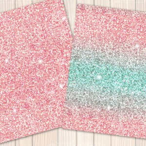 Pastel Glitter Digital Papers - Rainbow Ombre Glitter Seamless Patterns ...