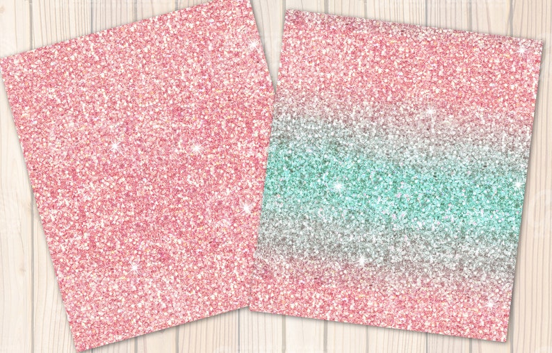 Pastel Glitter Digital Papers Rainbow Ombre Glitter Seamless - Etsy