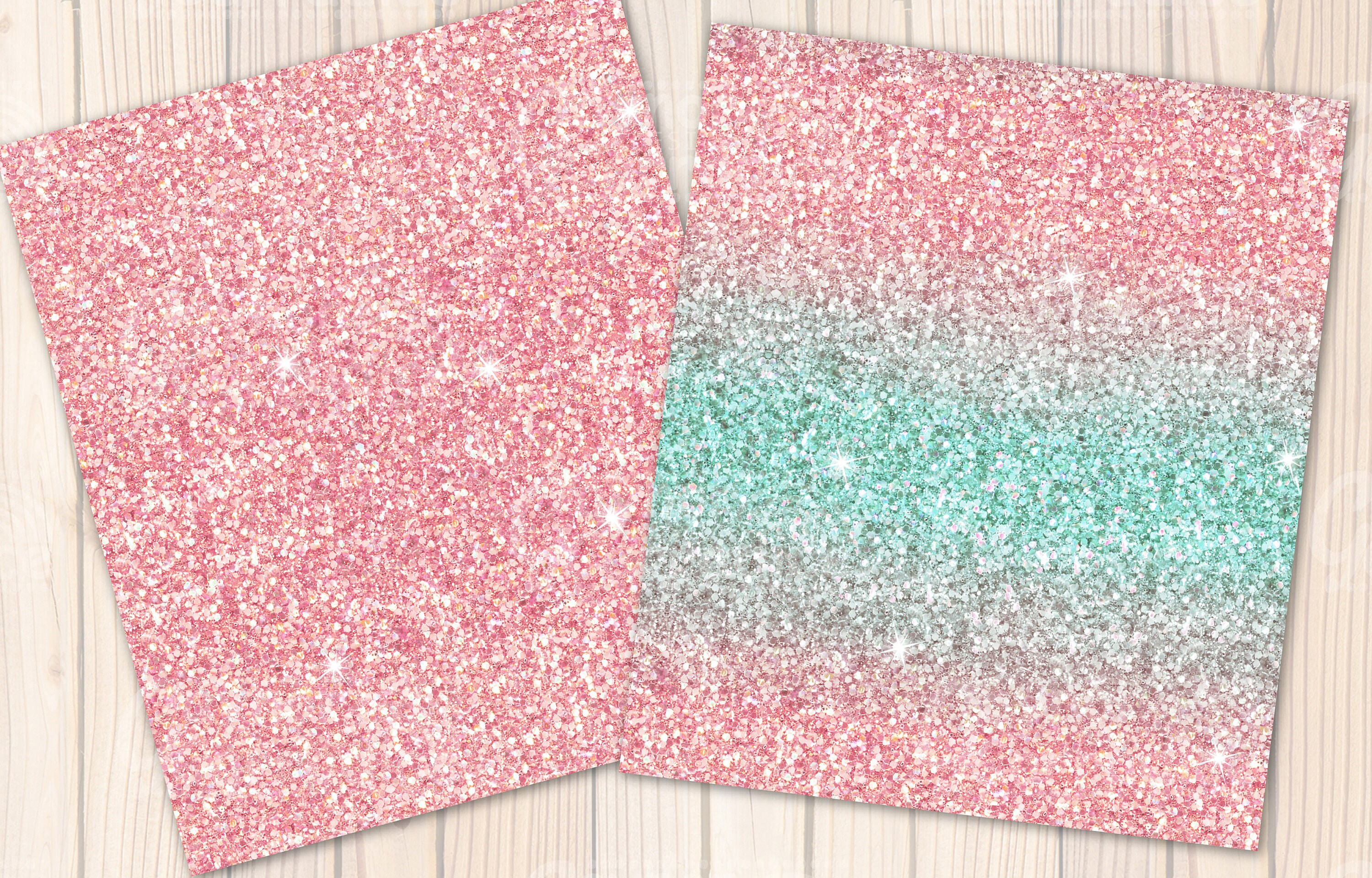 Pastel Glitter Digital Papers Rainbow Ombre Glitter Seamless | Etsy UK