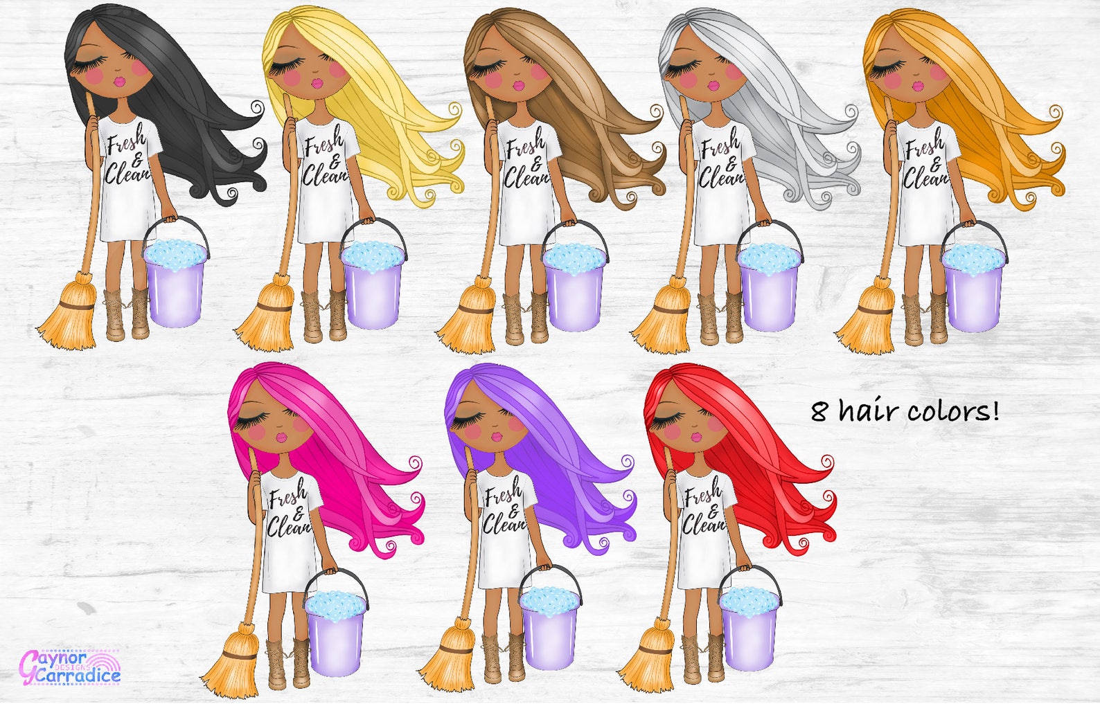 African American Girl Clipart, Planner Clip Art, Dark Skin Clip Art ...