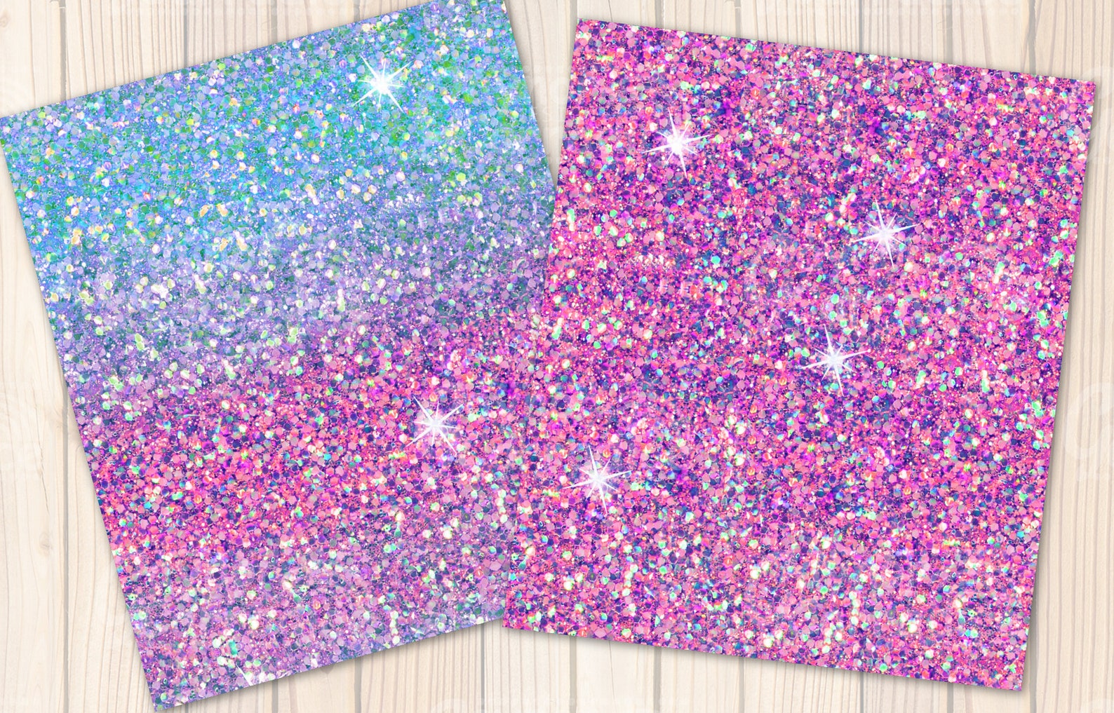 Mermaid Glitter Digital Papers Ombre Glitter Seamless - Etsy