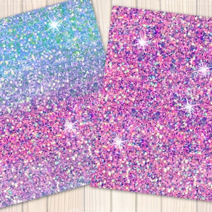 Mermaid Glitter Digital Papers, Ombre Glitter Seamless Patterns Summer ...