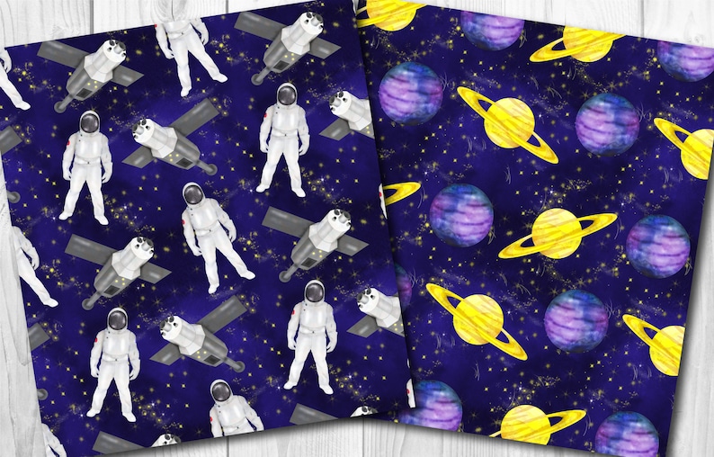 Watercolor Space Digital Paper Space Digital Paper Space - Etsy