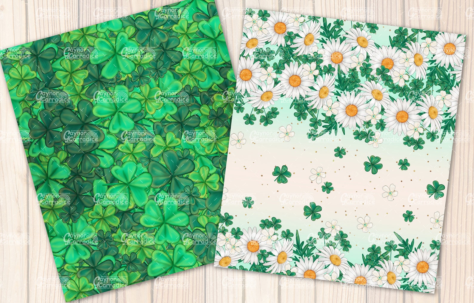 St Patricks Day Digital Papers - 12 Watercolor Saint Paddys Seamless ...