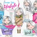 Gray Hair Doll Clipart Cute Girl Clip Art Planner Icon - Etsy
