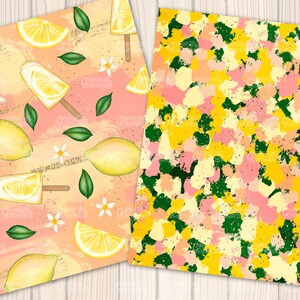 Watercolor Lemon Digital Papers - 12 Summer Seamless Patterns, Yellow ...