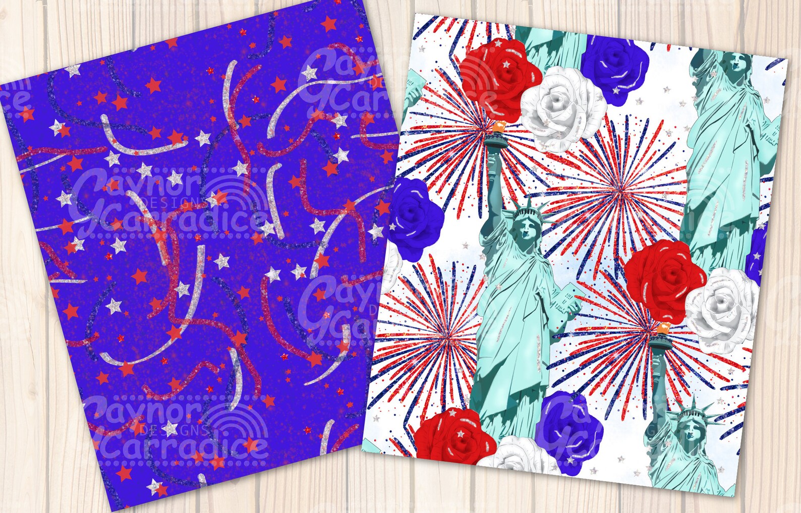 4th July Digital Paper Independence Day Seamless Patterns - Etsy