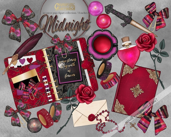 Watercolor Halloween Clipart 20 Piece Vampire Planner Clip - Etsy