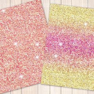 Easter Glitter Digital Papers - Pastel Ombre Glitter Seamless Patterns ...