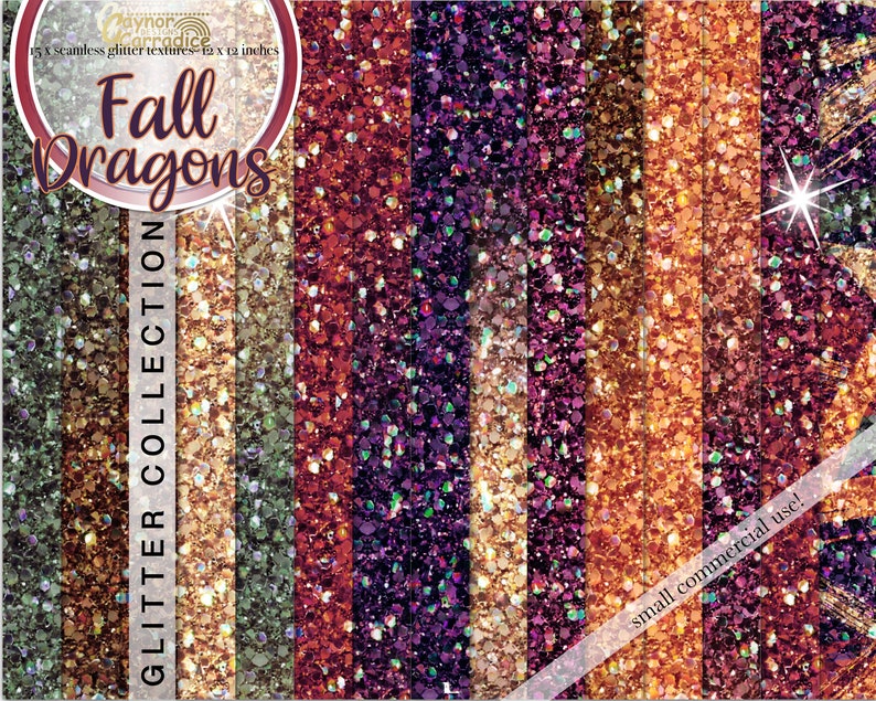 Autumn Glitter Digital Papers - Rust, Purple, Orange Ombre Glitter ...