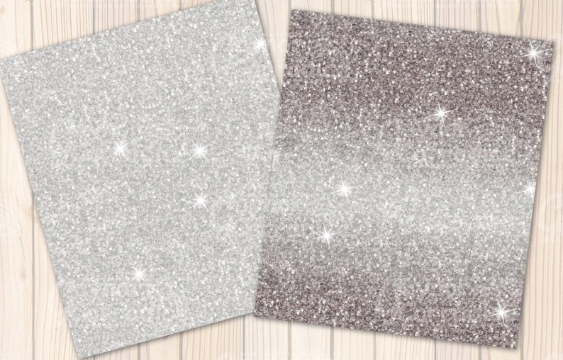 Winter Glitter Digital Papers, Ombre Glitter Seamless Patterns ...