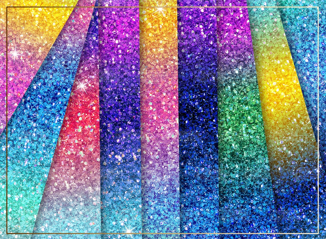 Ombre Glitter Backgrounds Bundle, 45 Glitter Seamless Pattern ...