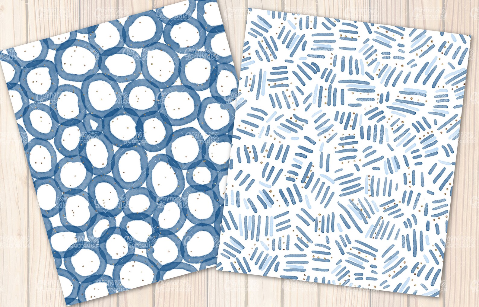 Tranquil 12 Watercolor Digital Papers Blue Seamless - Etsy