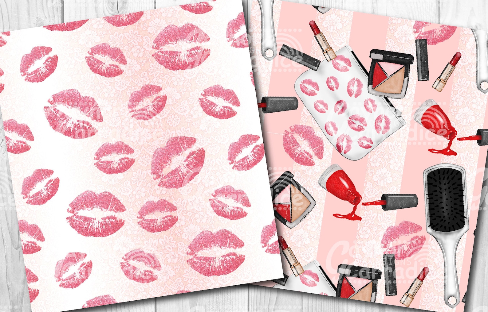 Beauty Fashion Digital Paper Make up Digital Paper Date | Etsy