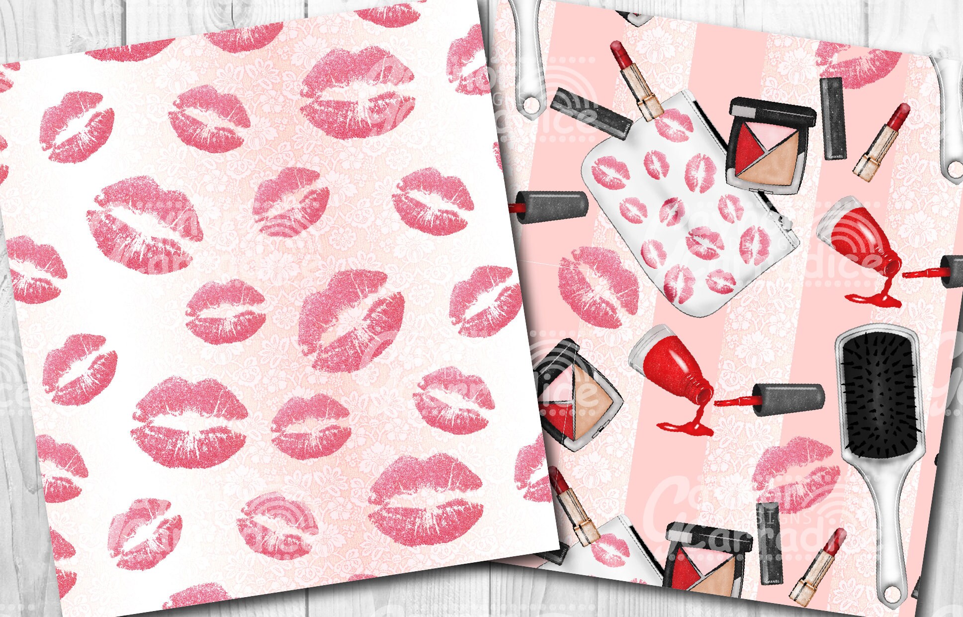 Beauty Fashion Digital Paper Make up Digital Paper Date | Etsy