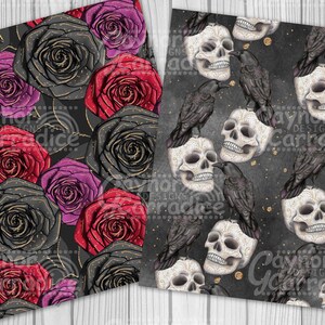 Watercolor Halloween Digital Papers, Halloween Seamless Patterns ...