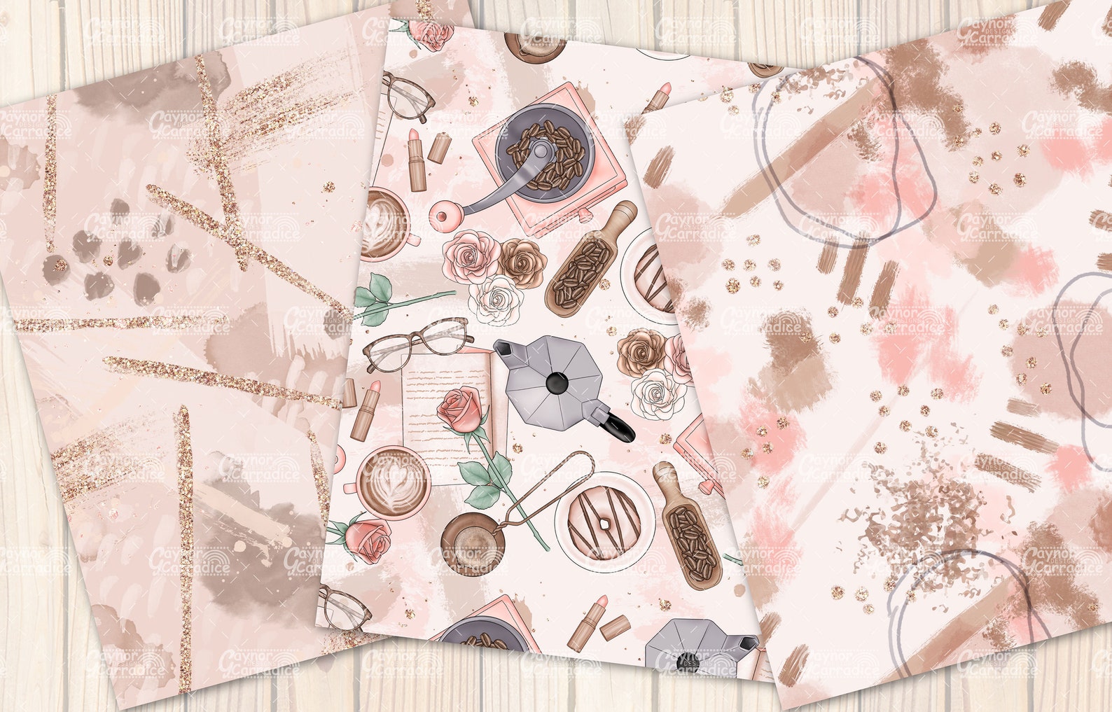 Coffee Digital Papers 15 Watercolor Coffee Seamless Patterns | Etsy UK