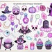 Pretty Creepy Clipart Bundle 2 - Cute Halloween Digital Paper, Clipart ...