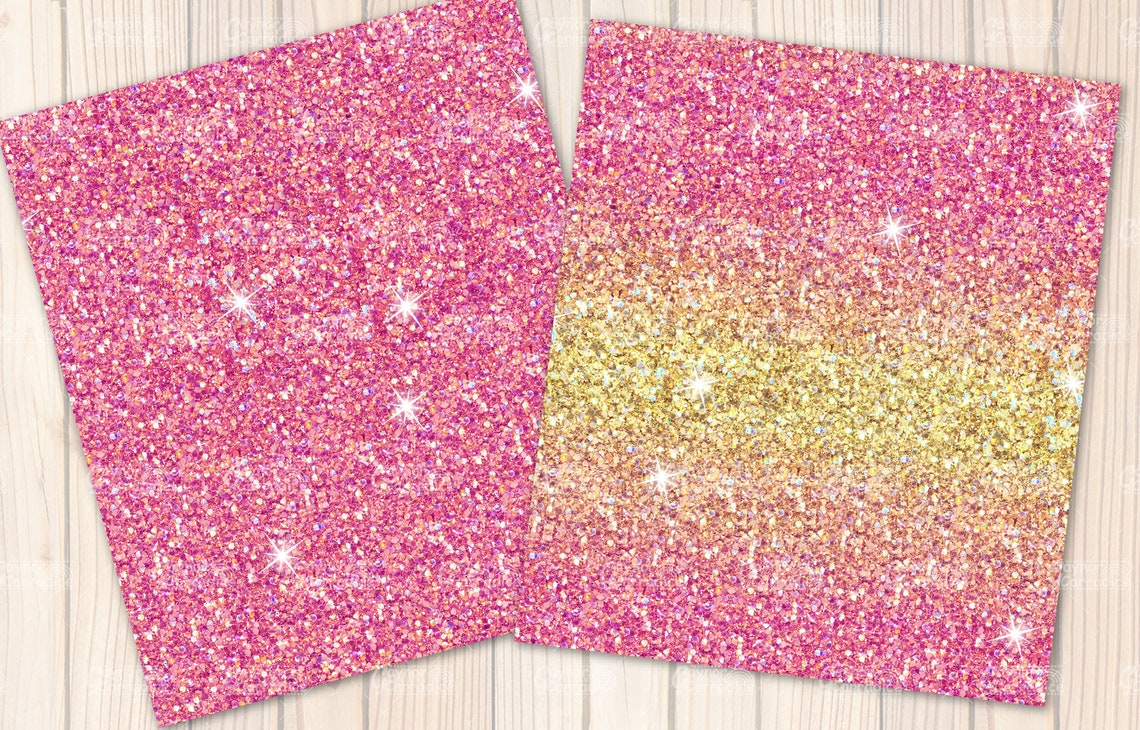 Rainbow Glitter Digital Papers Pastel Ombre Glitter Seamless - Etsy