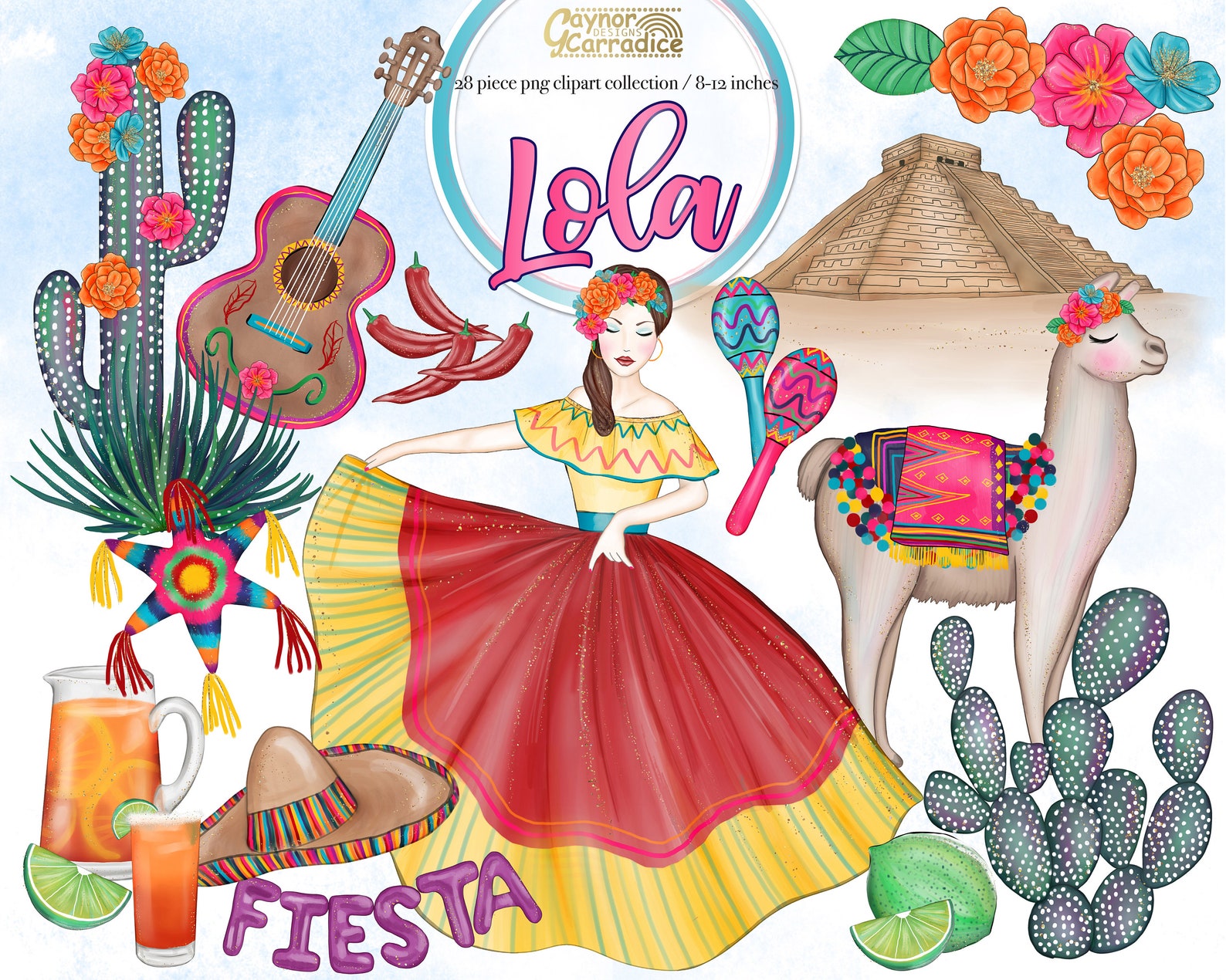 Cinco De Mayo Clipart - 28 Piece Mexican Clip Art - Fiesta Planner ...