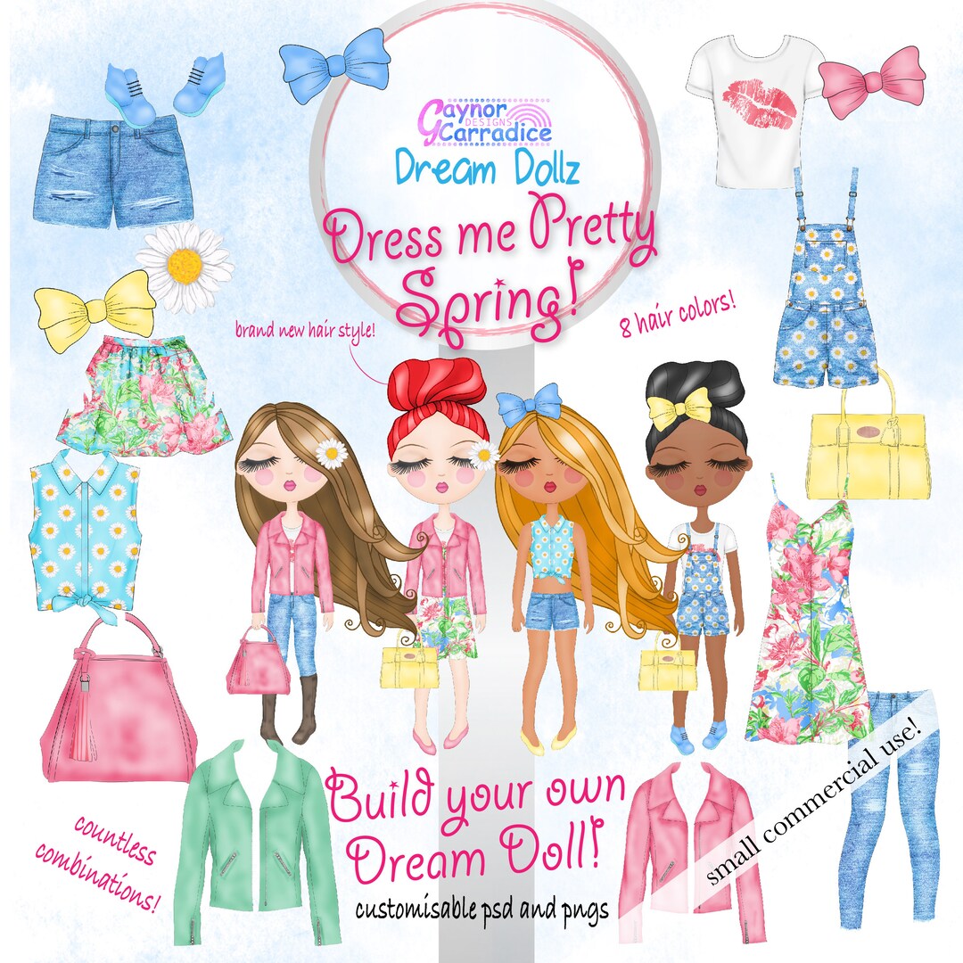 Spring Clipart Create Your Own Dream Doll Clipart Fashion Girl Clip Art ...