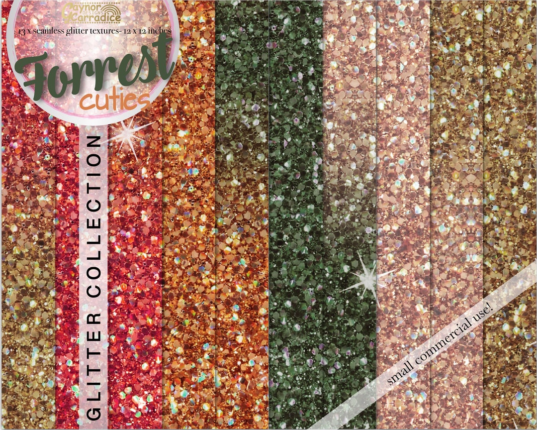 Fall Glitter Digital Papers, Autumn Glitter Seamless Patters ...