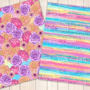 Happy Place - Rainbow Digital Papers - 12 Watercolor Summer Seamless ...