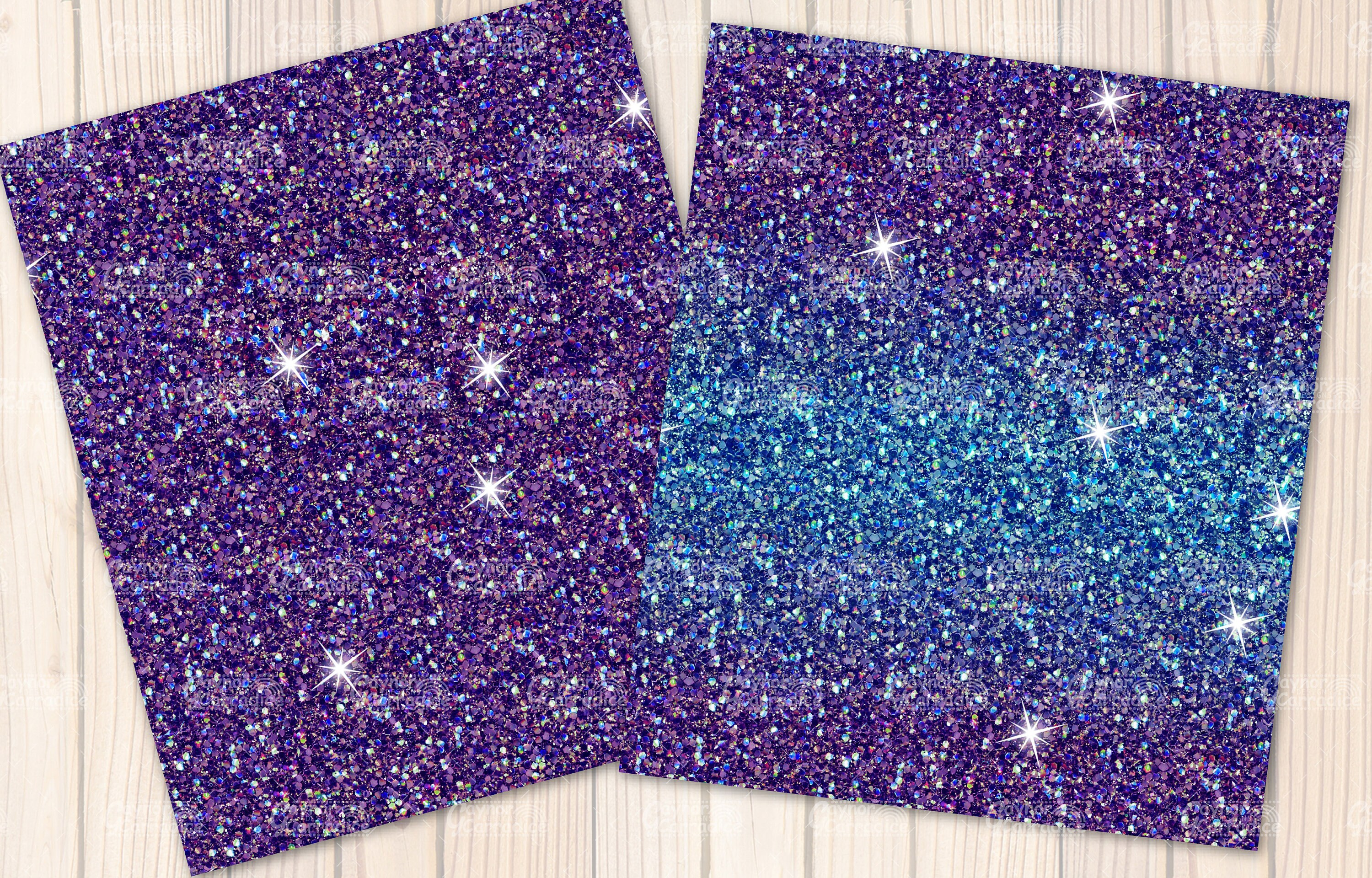 Witchcraft Halloween Glitter Digital Papers - Purple, Blue Ombre ...