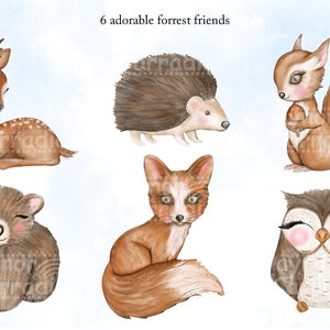 Forrest Animals Clipart, Cute Autumn Clip Art, Fall Planner Graphics ...
