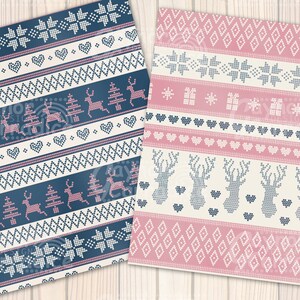 10 Nordic Winter Digital Papers, Winter Seamless Patterns, Christmas ...