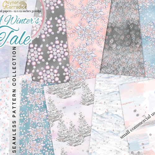 Watercolor Winter Digital Papers Winter Seamless Patterns - Etsy