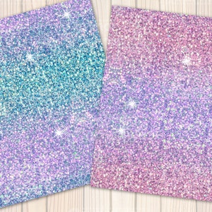 Unicorn Glitter Digital Papers, Pastel Ombre Glitter Seamless Patterns ...