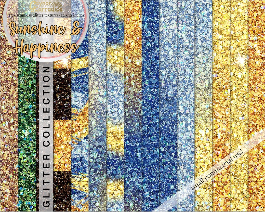 Summer Glitter Digital Papers - 15 Glitter Seamless Patterns, Ombre ...