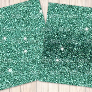 Blush Green and Blue Glitter Digital Papers - Ombre Glitter Seamless ...
