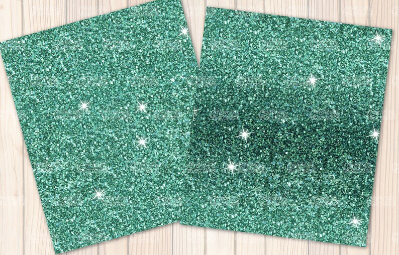 Blush Green and Blue Glitter Digital Papers - Ombre Glitter Seamless ...