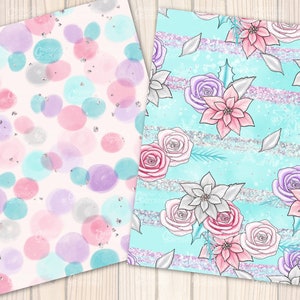 Girly Christmas Digital Papers - 12 Pink Winter Seamless Patterns ...