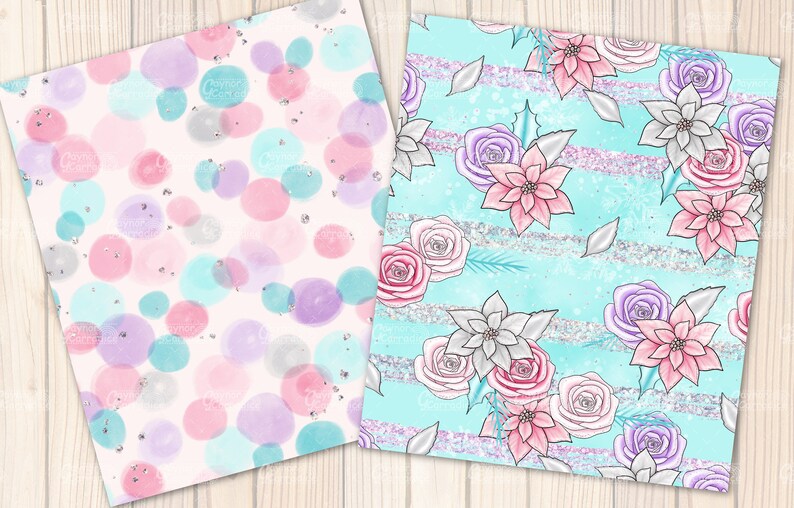 Girly Christmas Digital Papers 12 Pink Winter Seamless - Etsy