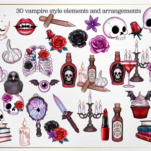 Cute Vampire Clipart Bundle - Cute Halloween Digital Paper / Clipart ...