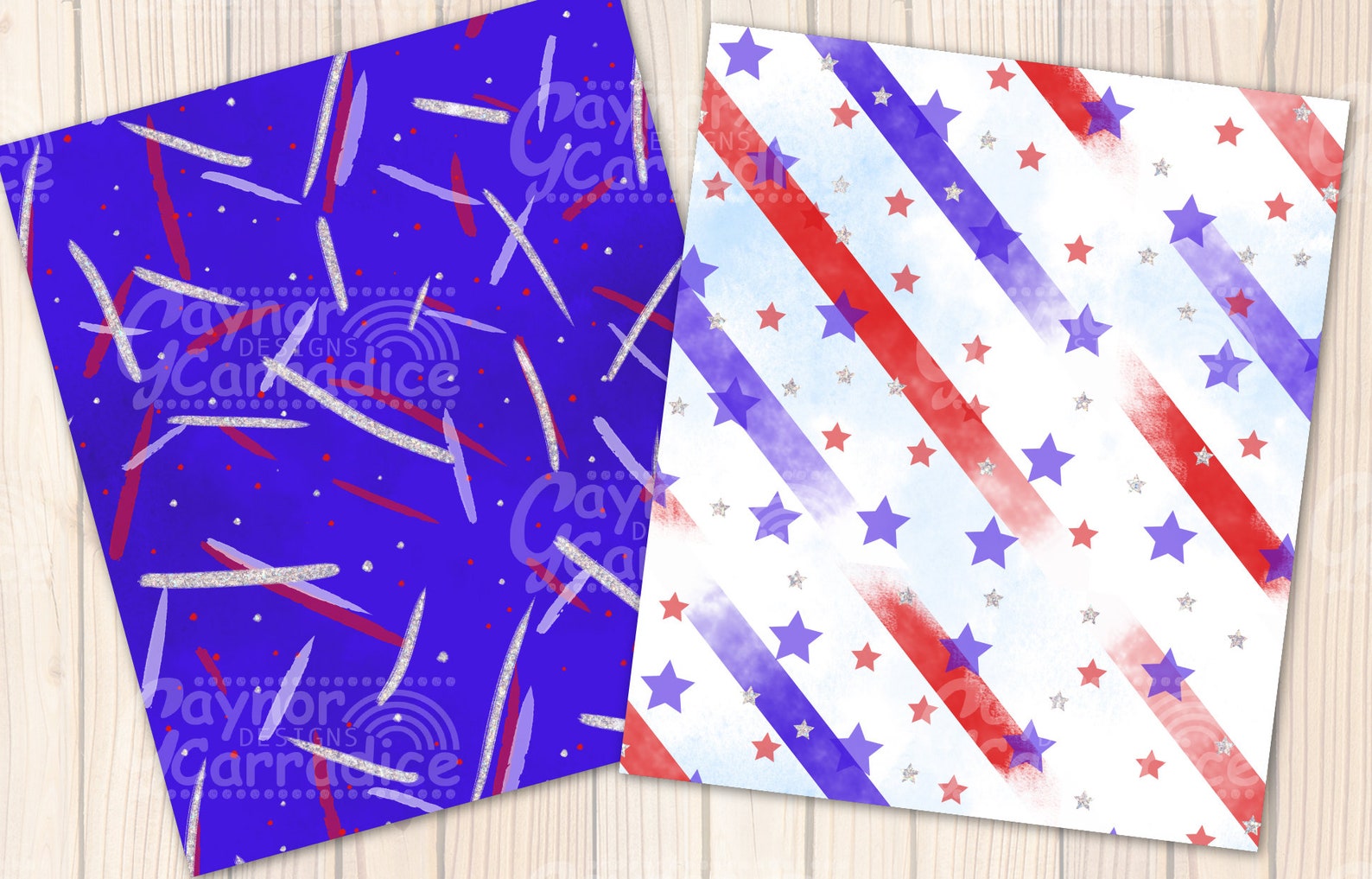 4th July Digital Paper Independence Day Seamless Patterns - Etsy