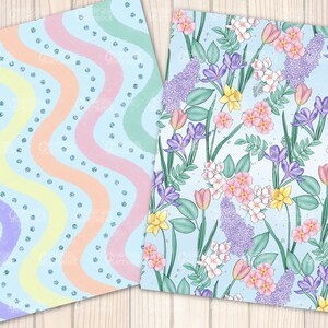 Spring Fresh Digital Papers, 16 Watercolor Easter Seamless Patterns ...