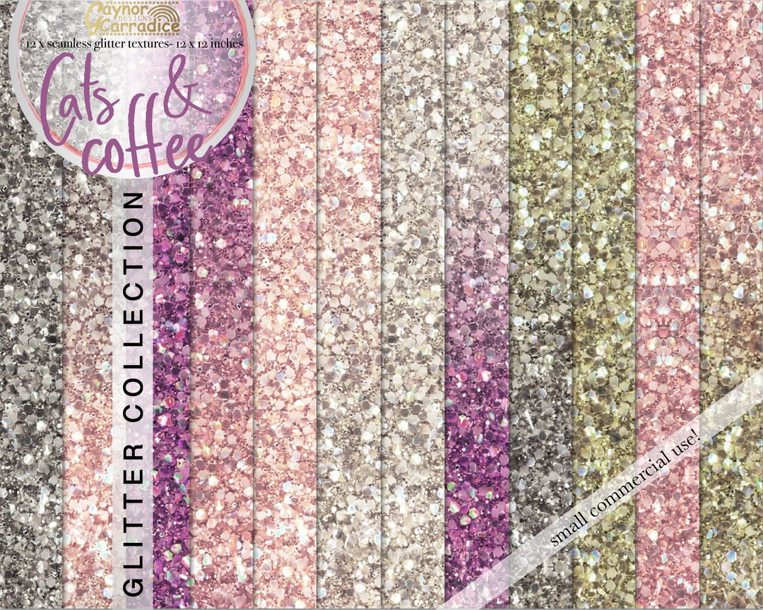 Pastel Glitter Digital Papers - Spring Ombre Glitter Seamless Patterns ...