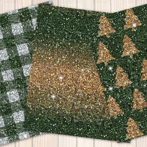 Traditional Christmas Glitter Digital Papers - Plaid Glitter Seamless ...